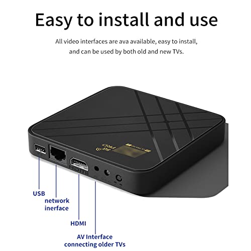 KRGEMS Smart TV Box,Media Player,Quad-core CPU,Dual-Band WiFi,4K HD, 3D Experience,H.265 HD decoding,with Remote Control,8G+128G