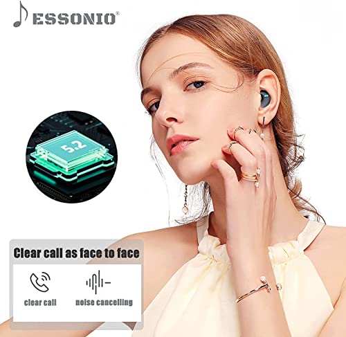 ESSONIO Sleeping Headphones Sleeping Earbuds Sleep Noise Cancelling Headphones with Microphone Wireless Headphones for Side Sleepers Sleeping Earbuds with IPX5 Waterproof