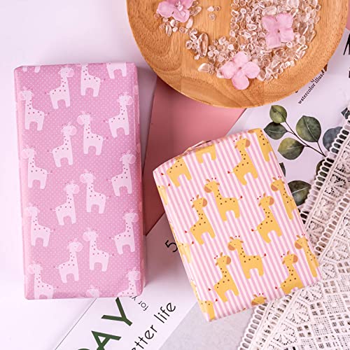MAYPLUSS Wrapping Paper Large Sheet - Folded Flat - 6 Different Baby Girl Design (45.2 sq.ft.ttl) - 27.5 inch X 39.4 inch Per Sheet