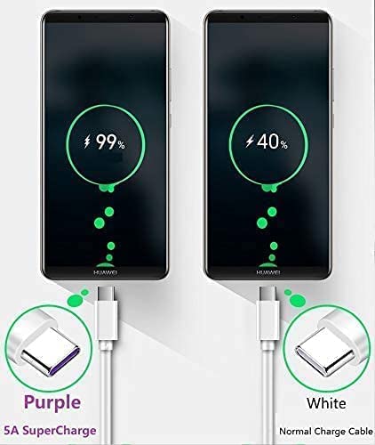 Super Charging Cable Replacement for Huawei P30 Pro 5A Supercharge USB Type C Cable, 6.6FT Super Fast Charge Type-C Cable for Huawei P20 Pro, Mate 20 Pro, Mate 10, P10 Plus, Mate 20 (6.6FT 2 Packs)