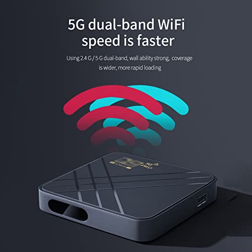 KRGEMS Smart TV Box,Media Player,Quad-core CPU,Dual-Band WiFi,4K HD, 3D Experience,H.265 HD decoding,with Remote Control,8G+128G