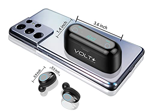 VOLT PLUS TECH Wireless V5.0 Bluetooth Earbuds for Samsung Galaxy S20/FE/Ultra/S20+/5G/Fan Edition/Plus with LED Display, Mic and 8D Bass, F9 TWS and IPX7 Waterproof/Sweatproof with 2000mAh PowerBank