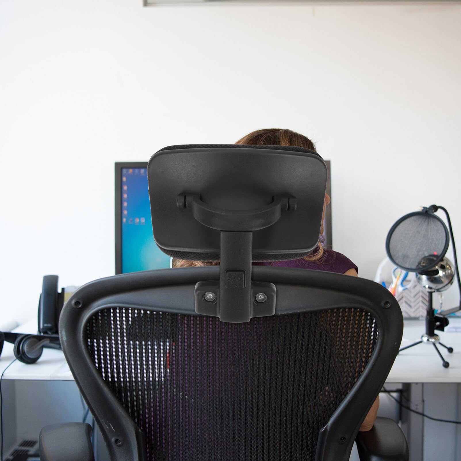 USHOBE Gaming Chair Headrest Attachment Universal Office Chair Headrest Attachment Mesh Computer Chair Head Support Cushion Height Adjustable Head Neck Pillow for Leisure Seat Recliners