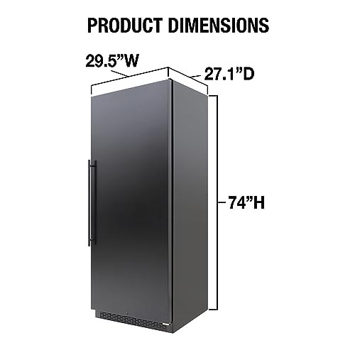 DUURA Elite DE210FRGWB Refrigerator Single Zone Freestanding Fridge for Pantry, Garage, House, Kitchen Use with Adjustable Glass Shelves and Blue LED Lighting, 29.5-Inch, Black
