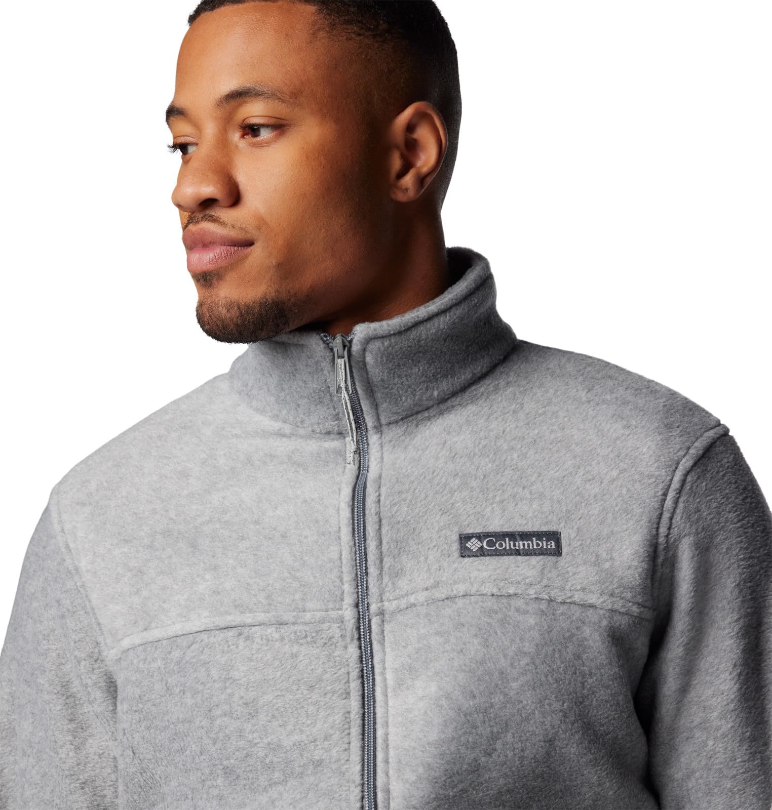 Columbia Men's Steens Mountain 2.0 Full Zip Fleece Jacket, Light Grey Heather, Medium