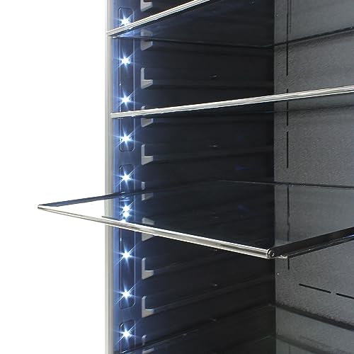 DUURA Elite DE210FRGWB Refrigerator Single Zone Freestanding Fridge for Pantry, Garage, House, Kitchen Use with Adjustable Glass Shelves and Blue LED Lighting, 29.5-Inch, Black
