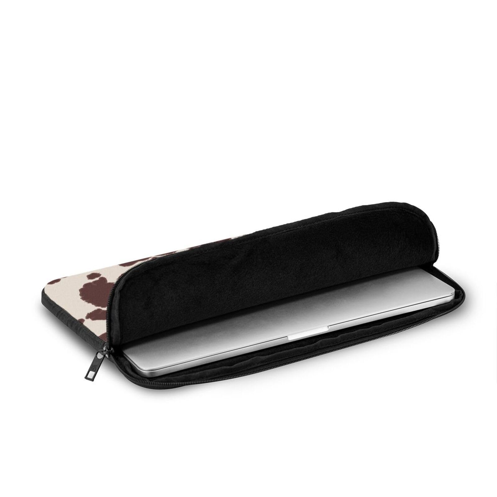 Cow Textured Print Brown 13 inch Portable Laptop Sleeve Compatible with MacBook Air Notebook Computer Case for Men Women College School Students