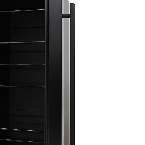 DUURA Elite DE210FRGWB Refrigerator Single Zone Freestanding Fridge for Pantry, Garage, House, Kitchen Use with Adjustable Glass Shelves and Blue LED Lighting, 29.5-Inch, Black