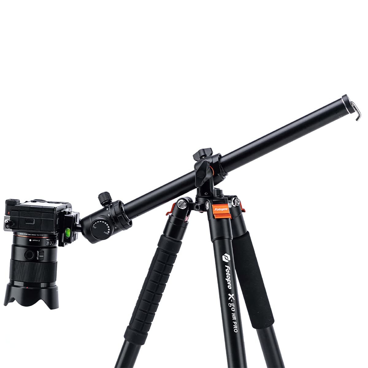 Fotopro 68 inch Camera Tripod Horizontal 360 Tripod Portable Monopod with Ball Head 16KG Load Capacity Quick Release Plate, for Travel and Work
