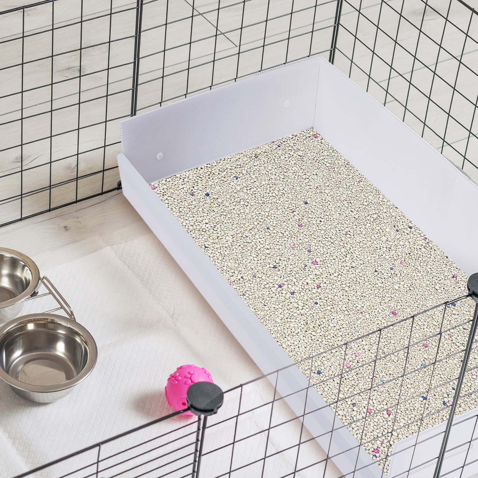 Geelin 2 Pack 26" x 13.5" Corrugated Plastic Cage Liners Base 1 x 2 Panel Size Guinea Pig Cage Liner for Guinea Pigs Hedgehogs Rabbits Applied with C&C Cages, White