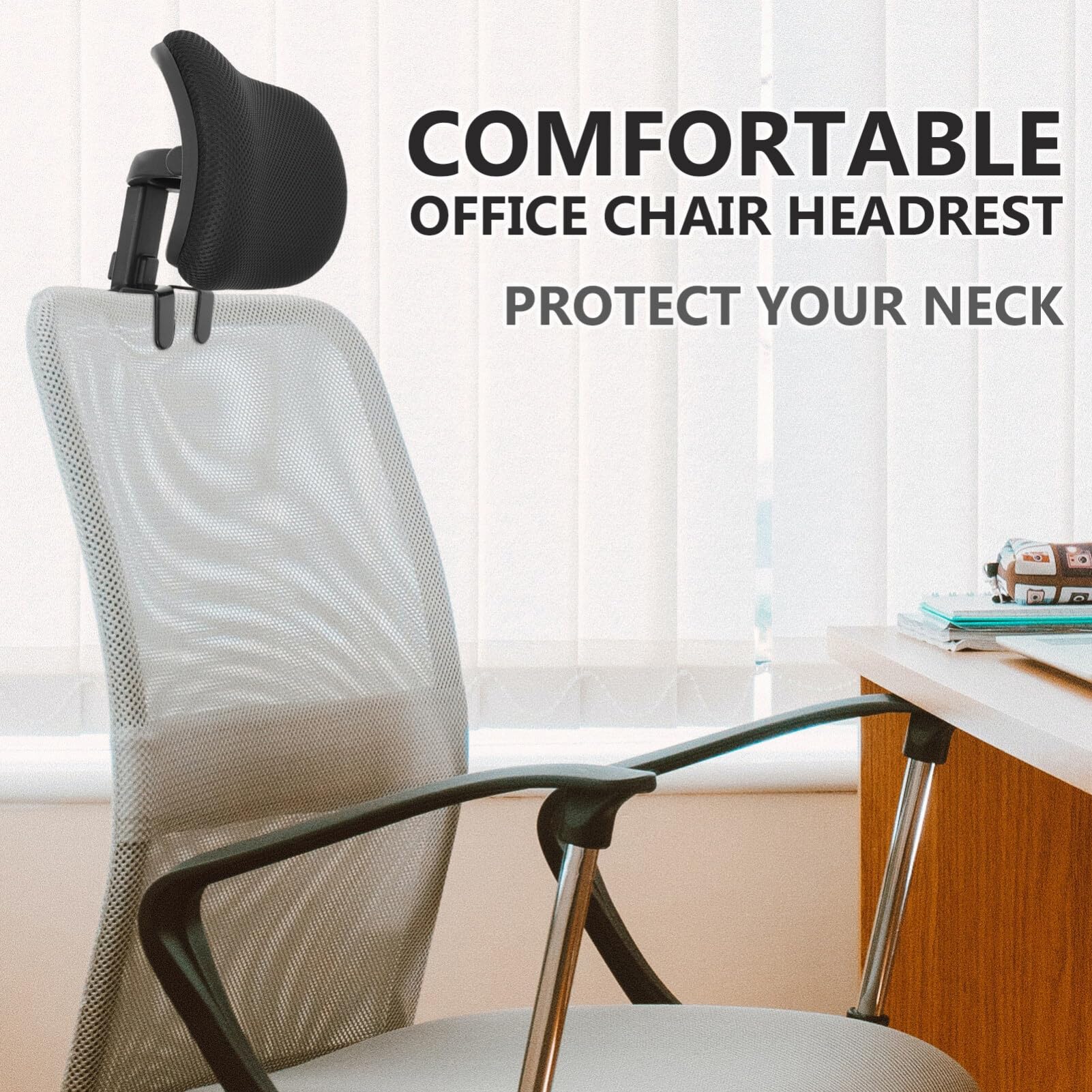 USHOBE Gaming Chair Headrest Attachment Universal Office Chair Headrest Attachment Mesh Computer Chair Head Support Cushion Height Adjustable Head Neck Pillow for Leisure Seat Recliners