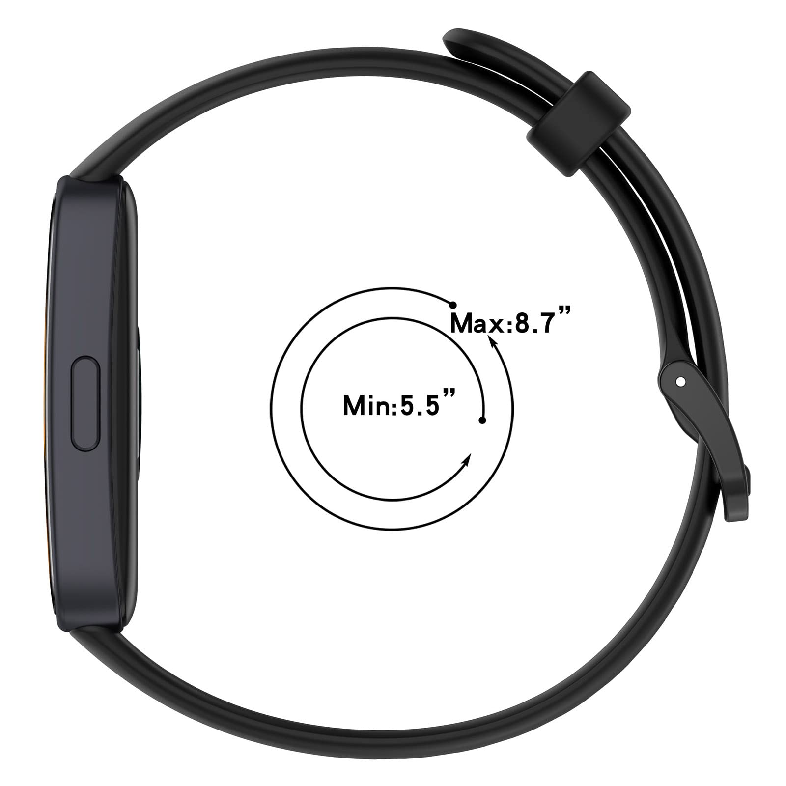 E ECSEM Bands Compatible with Huawei Band 10/9/8 Smartwatch Replacement Silicone Adjustable Bracelet Accessory Strap for Huawei Band 10/9/8 Wristbands W/Metal Buckle