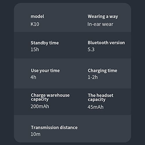 YUUAND Wireless Earphones Stereo Earbuds LED Digital Display in Ear Noise Cancelling Bass Bluetooth 5.3 TWS for iOS Android