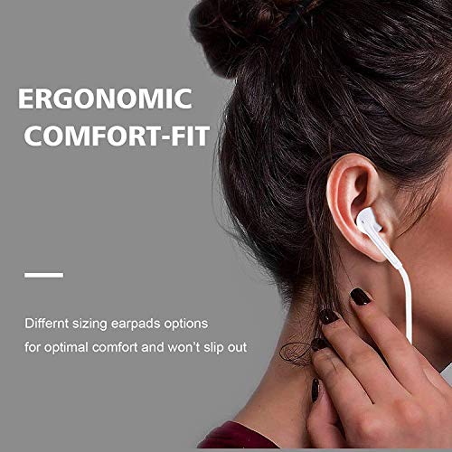 YHSRBD 2 Pack Wired Earbuds Headphones, 3.5mm Earphones with Microphone for iPhone Headphones, Noise Isolating Volume Control Stereo Bass, Compatible with iPhone iPad iPod MP3 Android for Computer