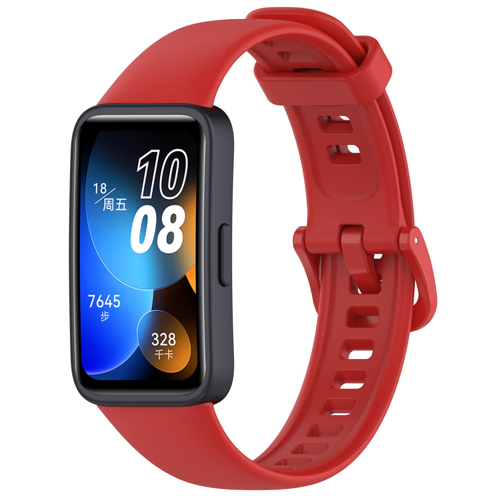 E ECSEM Bands Compatible with Huawei Band 10/9/8 Smartwatch Replacement Silicone Adjustable Bracelet Accessory Strap for Huawei Band 10/9/8 Wristbands W/Metal Buckle