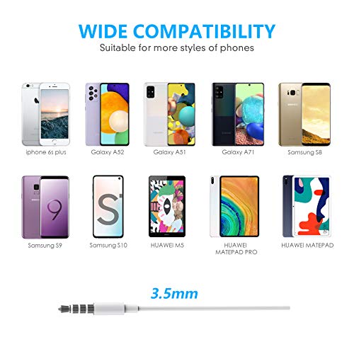 YHSRBD 2 Pack Wired Earbuds Headphones, 3.5mm Earphones with Microphone for iPhone Headphones, Noise Isolating Volume Control Stereo Bass, Compatible with iPhone iPad iPod MP3 Android for Computer
