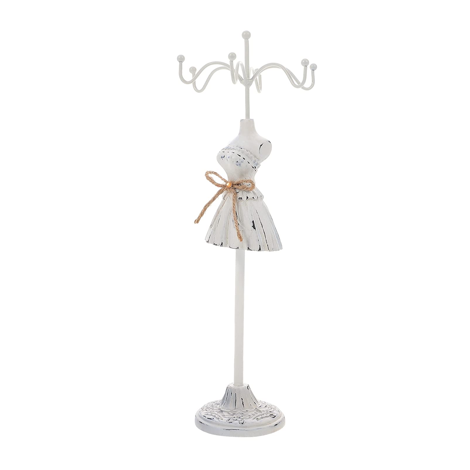 NUOBESTY Mannequin Jewelry Stand Makeup Containers Necklace Display Stand Desktop Jewelry Rack Necklace Display Rack Choker Necklaces for Princess Doll Earring Hoop Miss Resin Unique