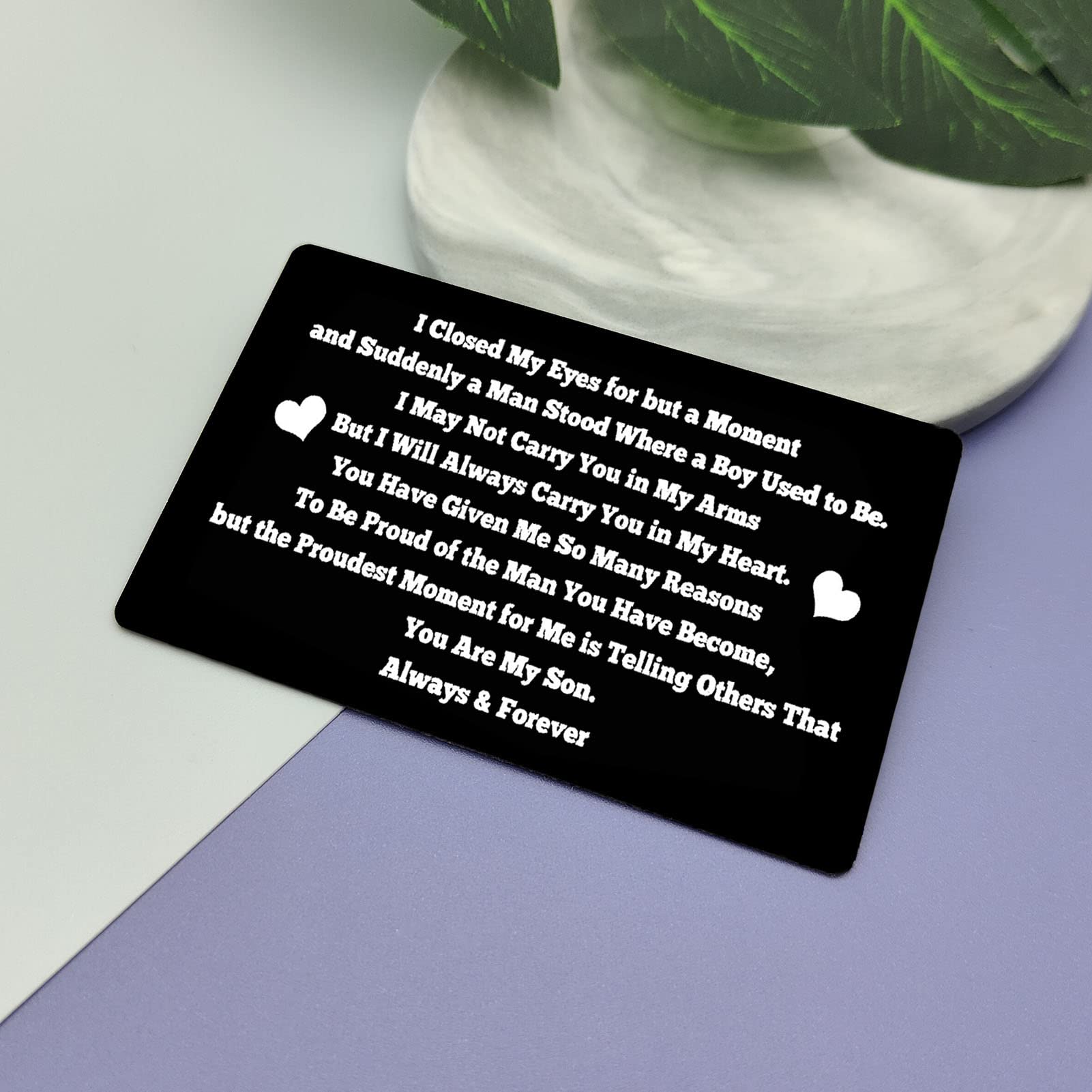 Son Metal Wallet Insert Card Son Gift from Mom to My Son Inspirational Card Son Birthday Gift Encouragement Gift Engraved Wallet Card Inserts Thanksgiving Day Christmas Wedding Gift Mom to Son Gift