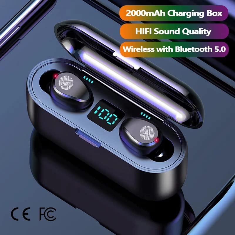 in-Ear Headphones, Smart Power Bank, Earbuds, True Bluetooth Wireless Earbuds, TWS, V5.0, IPX7 Waterproof Soft Touch Earbuds