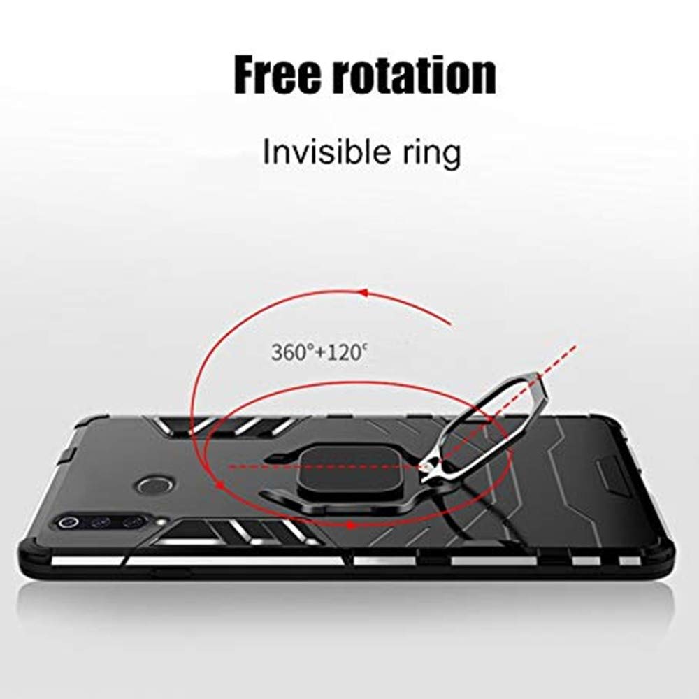 DuoLide for Huawei Mate 20 Lite Case, 2 in 1 Hybrid Heavy Duty Armor Shockproof Defender Kickstand Dual Layer Bumper Hard Back Case Cover Tempered Glass Screen Protector,Black