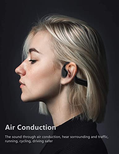 MOSAJIE Open Ear Headphones, Air Conduction Headphones Lightweight Bluetooth Wireless Sports Headset, with Built-in Mic, Up to 8 Hours Playtime, Waterproof Headset for Running Workouts Cycling