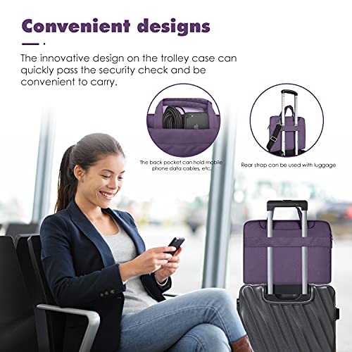 Qishare 13.3 14 inch Laptop Case Laptop Shoulder Bag, Multi-Functional Notebook Sleeve Carrying Case with Strap for Samsung Acer Asus Lenovo Yoga MacBook pro 13 Ultrabook Chromebook(Purple)