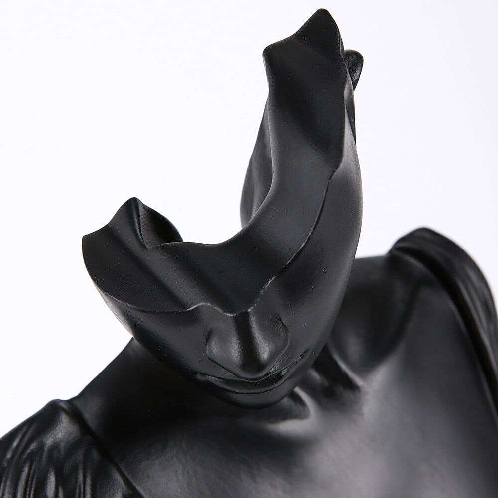 Head Mannequin Bust Stand for Jewelry Necklace Earring Display Rack Holder 25x13x11cm (Black)