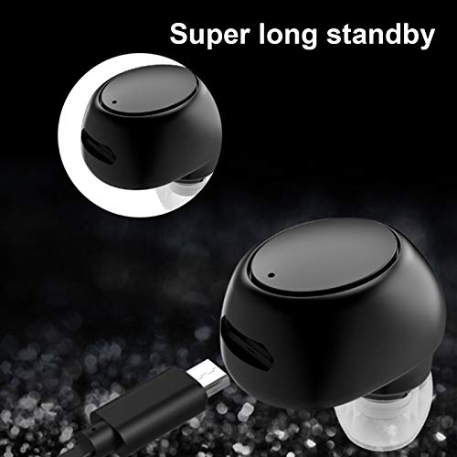 1Pc X6 Mini Bluetooth Wireless Headphone,Premium Fidelity Sound Quality 5.0 Long Playtime Earbud for Sports Black one Size