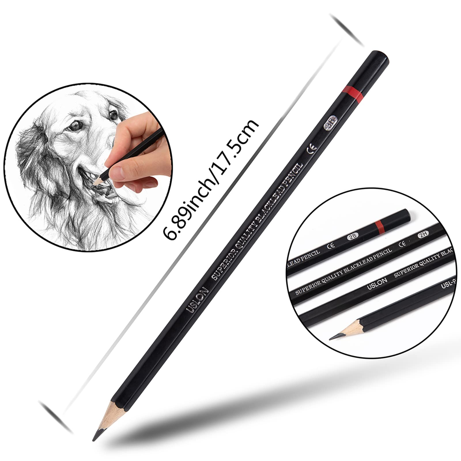 YUANCHENG 12 Pack of Graphite Pencils for Drawing, Art, and Sketching - Black