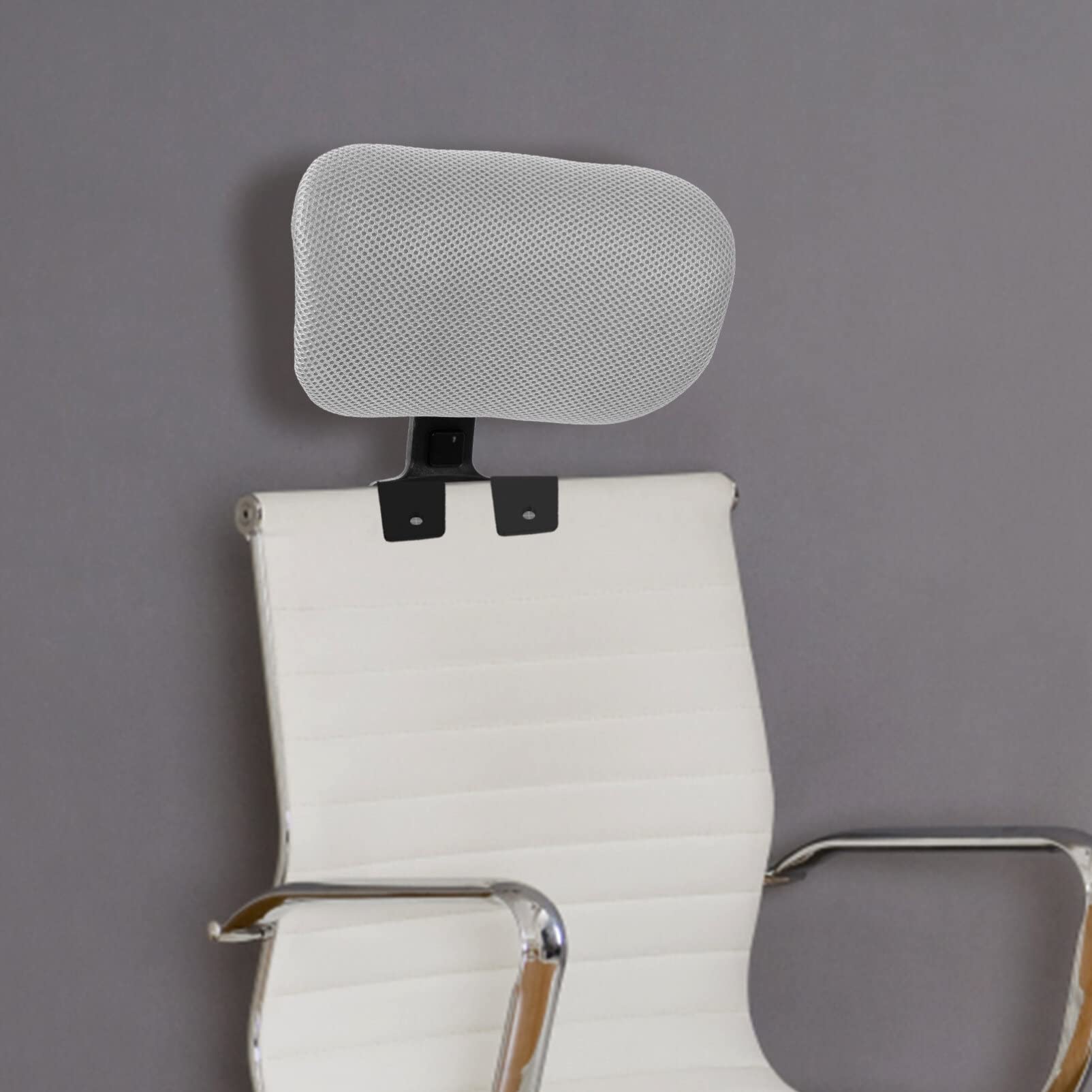 NUOBESTY Head Rest Office Chair Cushion Adjustable Mesh Headrest Attachment Universal Neck Support Cushion for Office Chair(Grey-2.6)