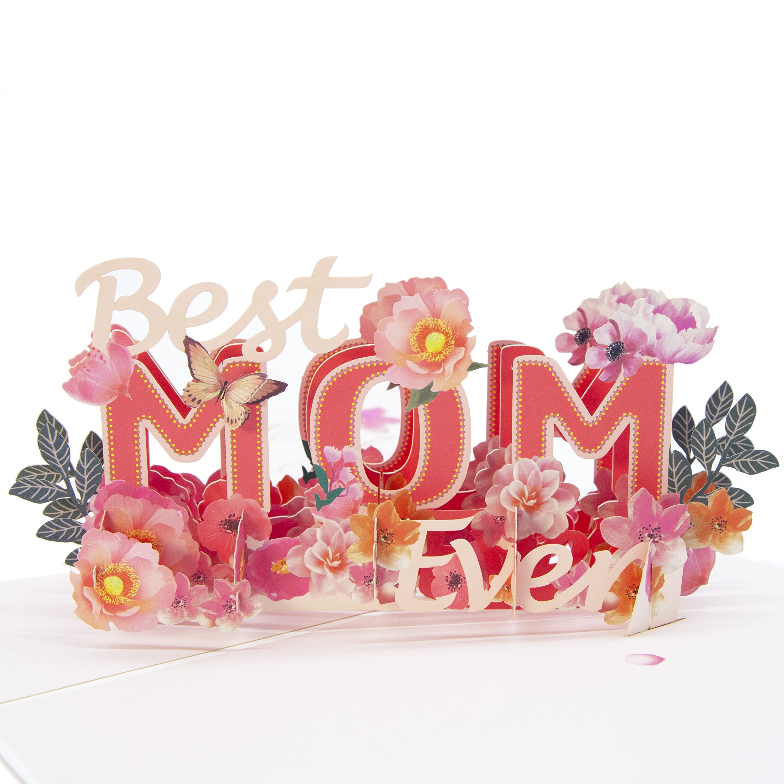 Sharonlily Floral Pop-Up Card - I Love You Mom, Mother's Day, 7.87"x5.91"x0.2"