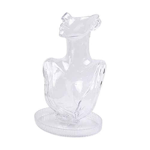 MagiDeal Pendant Necklace Display Model Ornament Mannequin Necklace Chain Jewelry Bust for Women Trades Shows Countertop Home Bedroom Retail Stores, Clear