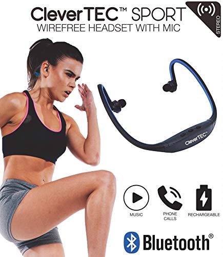 CleverTEC Sport Bluetooth Wire Free Wireless Headphones with Mic