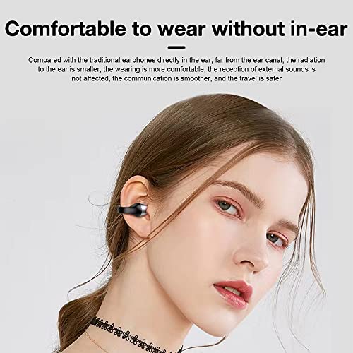 Ear-Clip Bone Conduction Headphones Bluetooth 5.3, Painless Wireless Open Ear Clip on Headphone,Waterproof Mini Sport Running Earring Earphone, Noise Cancelling/HiFi Quality/Long Battery Life