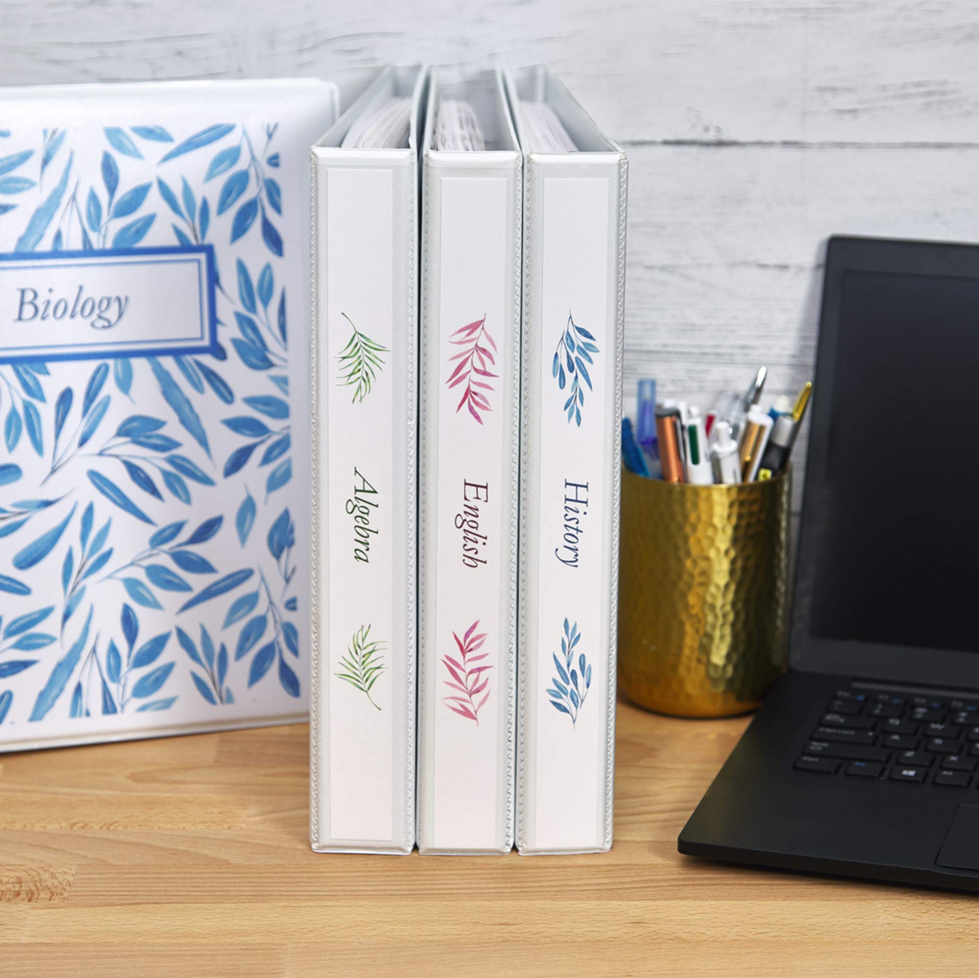 Avery Durable View 3 Ring Binder, 1-1/2 Inch Slant Rings, 4 White Binders (17576)