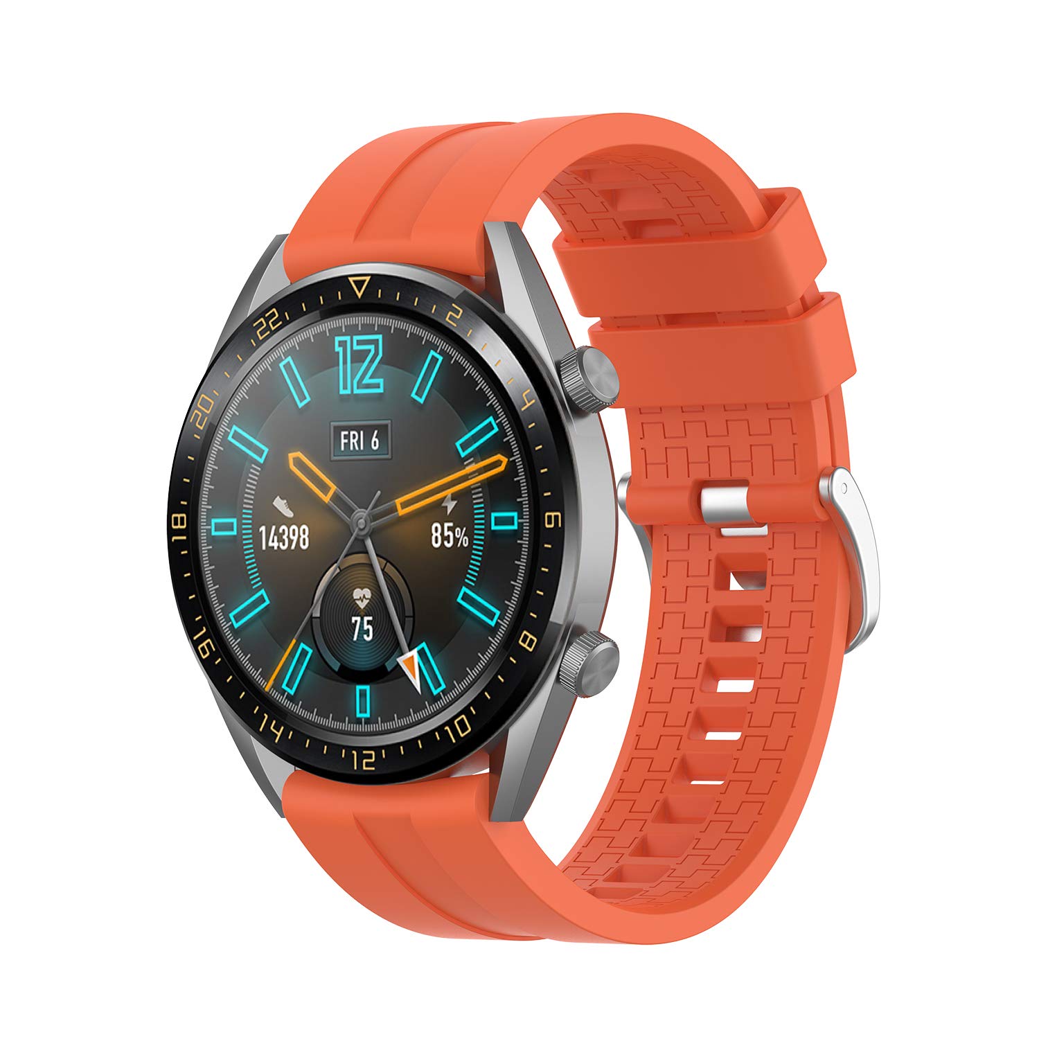 Chofit Band Compatible with Huawei Watch GT2 46mm/GT Active Watch/Samsung Galaxy Watch 46mm/Gear S3, 22MM Silicone Replacement Wristband Strap, 3 Pack (Blue&Black&Orange)