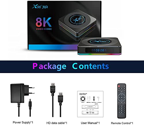 VAPEYS Android TV Box 11.0 S905X4 Quad-Core Smart TV Box Support 2.4Ghz/5Ghz WiFi Bluetooth 4.0, 8K 4K HD Tv Streaming Device,4G+64GB