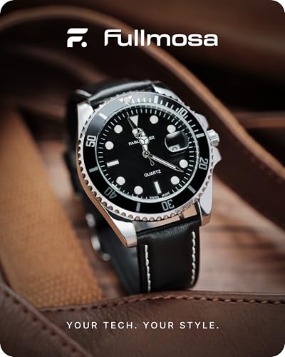Fullmosa 18mm Leather Watch Bands Compatible with Garmin Vivoactive 4S/Vivomove 3S/Active S/Venu 2S/Move 3S,Black