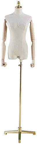 Tailors Dummy Mannequins Female Tailors Dummy Mannequin Dressmakers Dummies Fashion Students Display Bust Torso Wood Arm Adjustable for Clothing Display Stand Dressform Mannequin