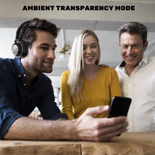 targeal Over Ear ANC Headphones Wireless Bluetooth - High Fidelity Stereo Studio Headphones with Mic - Active Noise Canceling/Ambient Transparency Mode - 40mm Driver