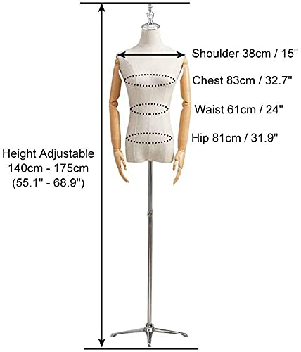 Tailors Dummy Mannequins Female Mannequin & T-Shirt Display Stand, Great for Display Large Clothing Sizes, Use for Craft Shows/Stores/Photos/Projects Dressform Mannequin