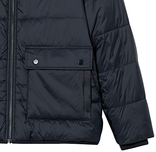 Amazon Essentials Men's Long-Sleeve Water-Resistant Sherpa-Lined Puffer Jacket, Black, Medium
