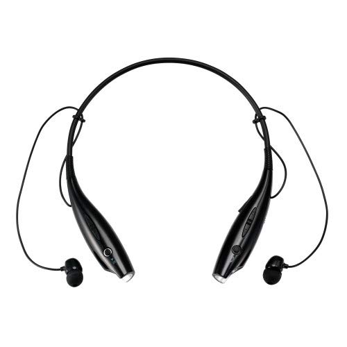 Magnavox MBH513-BK in-Ear Stereo Ear Buds with Microphone and Bluetooth Wireless Technology in Black | Neckband Bluetooth Headphones | Compact Design |