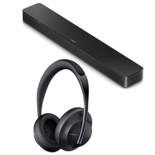 Bose Smart Soundbar 300, Black Headphones 700 Noise Cancelling Bluetooth Headphones, Triple Black