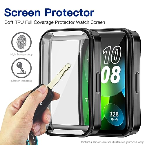 USTIYA Case for Huawei Band 8 Cover Screen Protection Accessories 2X (Black)