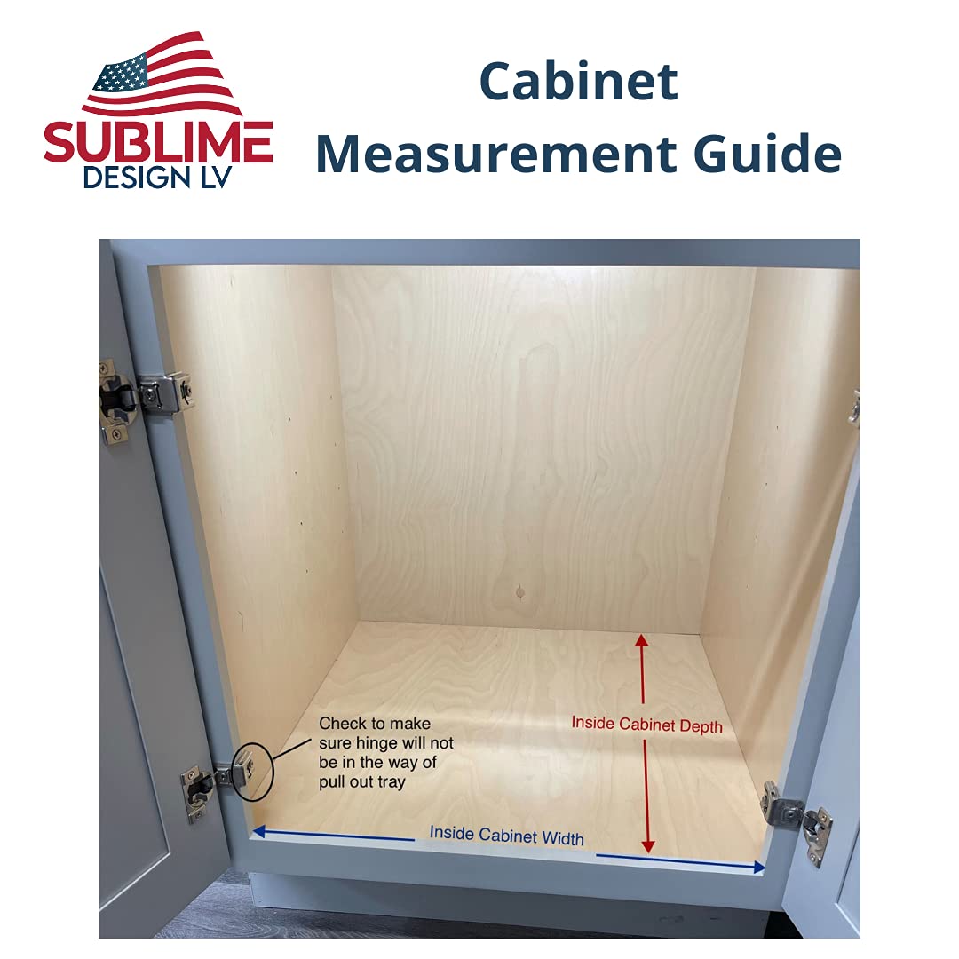 Sublime Design | 15" Wide | Pull Out Tray | Baltic Birch Drawer for Kitchen Cabinets | Slide Out Shelves | Roll Out Cabinet Organizer