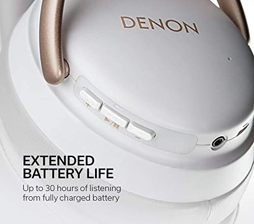 Denon AH-GC25W Premium Wireless Headphones with aptX Bluetooth | Hi-Res Audio Quality | Up to 30 hours of Wireless Use | Designed for Comfort | Battery-saving Auto-Standby Mode | White