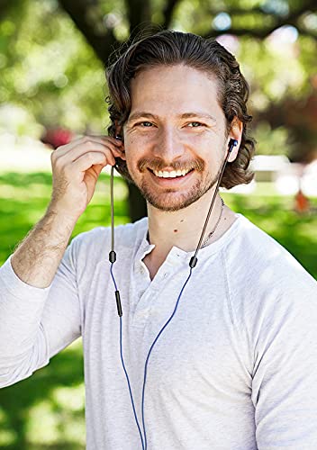 DefenderShield EMF-Free Air Tube Stereo Earbud Headphones - Universal Radiation Free Wired Headphones with Mic & Volume Control