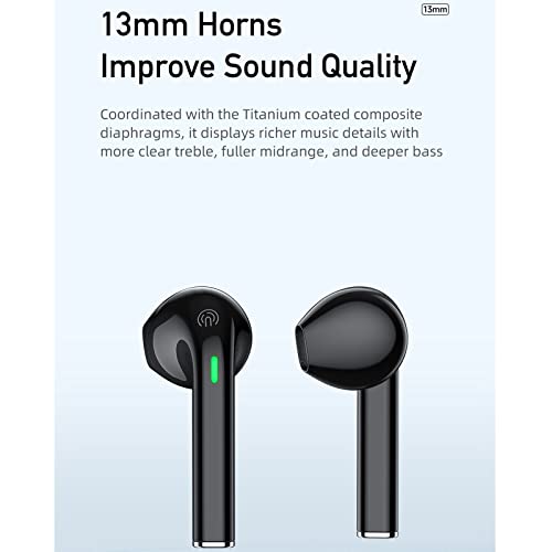 AWEI T26 Pro Earbuds Wireless Bluetooth, Bluetooth 5.3 Noise Cancelling Headphones True Wireless IPX6 Waterproof Stereo in-Ear Earphones with Built-in Microphone (Black)