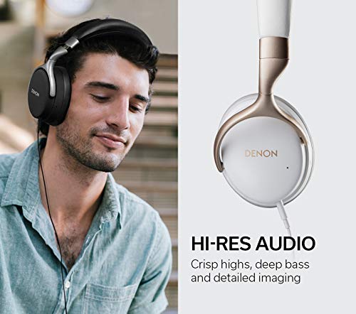 Denon AH-GC25W Premium Wireless Headphones with aptX Bluetooth | Hi-Res Audio Quality | Up to 30 hours of Wireless Use | Designed for Comfort | Battery-saving Auto-Standby Mode | White